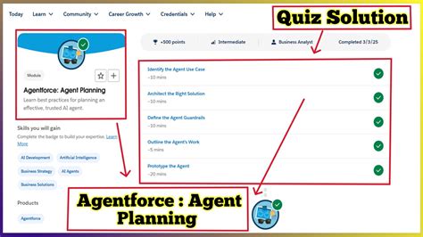 Agentforce Agent Planning Salesforce Trailhead Quiz Solution Youtube