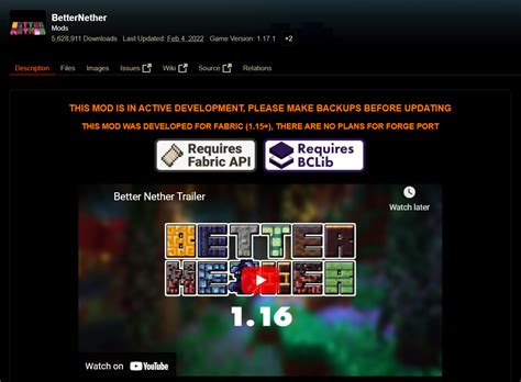 Add Note That This Is A Fabric Mod On Curseforge Page · Issue 21