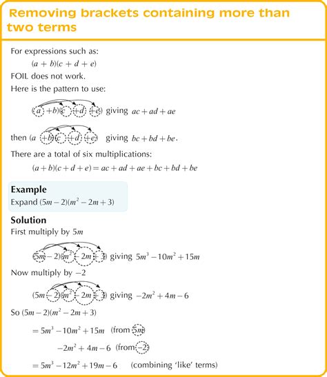 Expanding Brackets In Algebraic Expressions