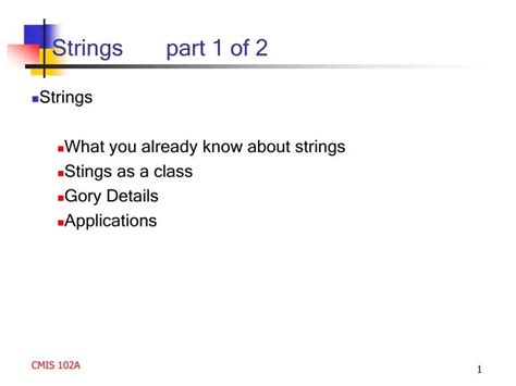 Ppt Strings Part 1 Of 2 Powerpoint Presentation Free Download Id