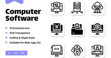 Computer Software Icon Pack Icons Ft Technology And Software Envato Computer Software Icon Pack Icons Ft Technology And Software Envato
