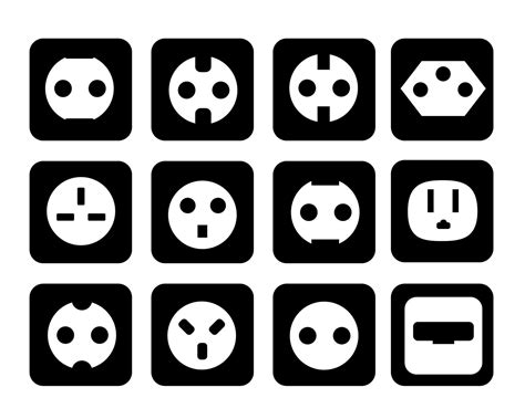 Set Of Power Socket Icons In Simple Style Eps 10 13525276 Vector Art At Vecteezy