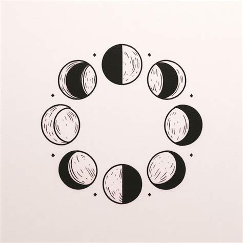 Premium Photo Moon Phases Tattoo Design