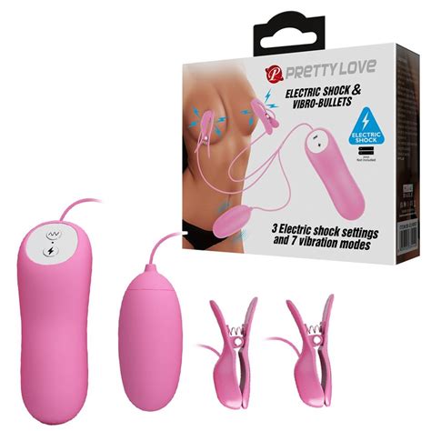 Set Bdsm Cleme Pentru Sfarcuri Pretty Love Electric Shock And Vibro Bullets 7 Functii Vibratii 3