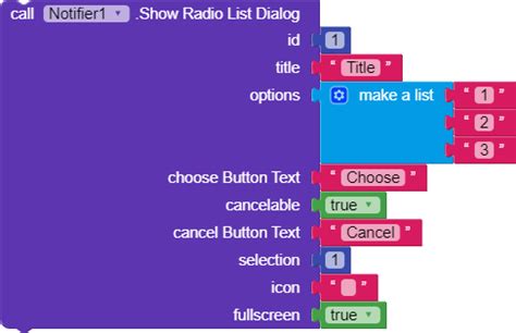 Notifier Radio List Dialog Discuss Kodular Community