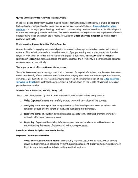 Ppt Queue Detection Video Analytics In Saudi Arabia Powerpoint Presentation Id 13288725