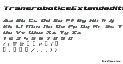 Transroboticsextendeditalic Font Download For Free Online
