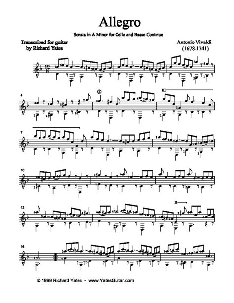 Vivaldi Antonio Sonata In A Minor For Cello And Basso Continuo