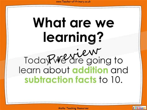 Addition And Subtraction Facts Year 1 Teaching Resources