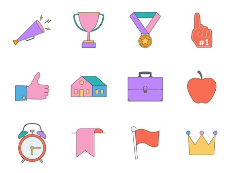 Miscellaneous Elements Thin Line Icon Set 25365122 Vector Art At Vecteezy