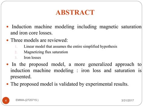 Induction Machine Modeling With Saturation And Series Iron Losses Resistance Ppt