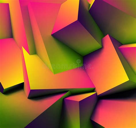 Abstract Geometric Background With Overlapping Cubes Stock Vector