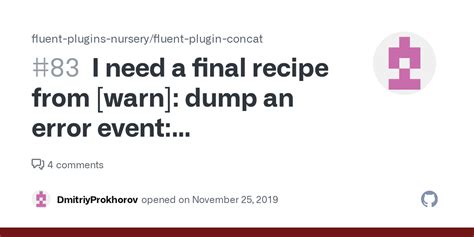 I Need A Final Recipe From [warn] Dump An Error Event Error Class