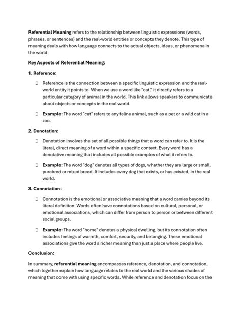Referential Meaning Pdf