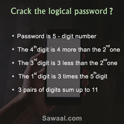 Crack The Logical Password Of The Mobile Logic Puzzles Questions