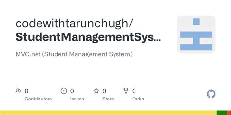 GitHub Codewithtarunchugh StudentManagementSystem MVC Net Student Management System