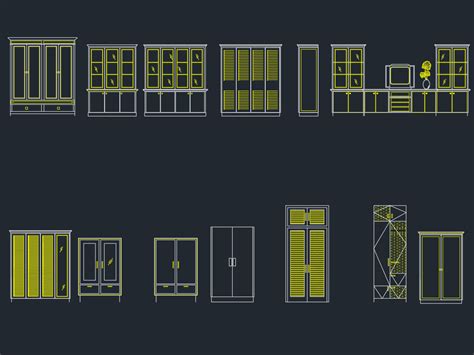 Cupboards Cad Blocks Storage Furniture Dwg Download