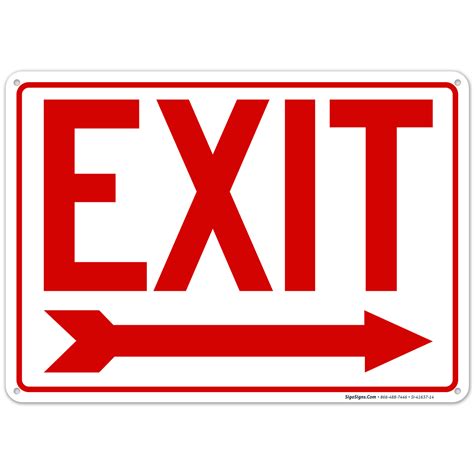 Exit Sign Right Arrow