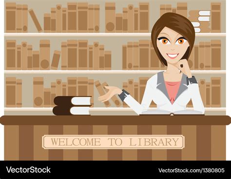 Girl Librarian Royalty Free Vector Image Vectorstock