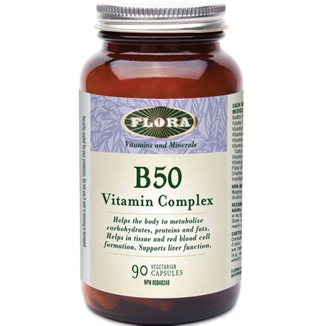 Flora B50 Vitamin Complex 90 Vegetarian Capsules Vitamart Ca