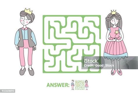 왕자와 공주는 어린이 미로 아이 들을 위한 퍼즐 게임 미로 그림 벡터 검색에 대한 스톡 벡터 아트 및 기타 이미지 검색 공주 교육 Istock