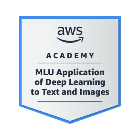 AWS Academy Graduate AWS Academy MLU Application Of Deep Learning To Text And Images Credly