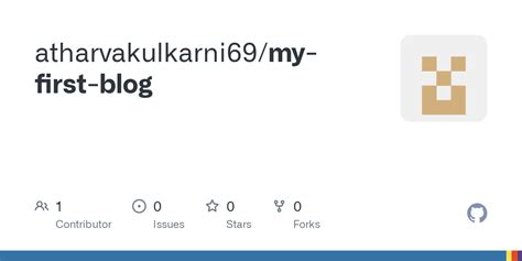 Github Atharvakulkarni69 My First Blog