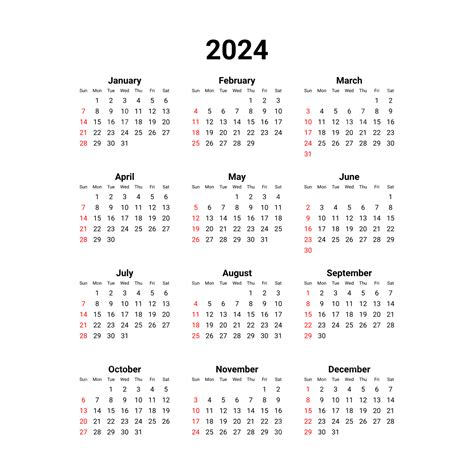 2024 심플캘린더 2024년 달력 2024년 달력 2024 Png 일러스트 및 벡터 에 대한 무료 다운로드 Pngtree