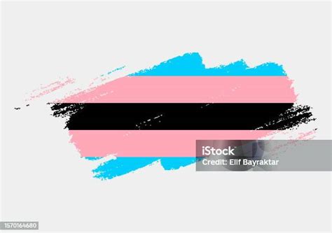 검은색 트랜스 깃발은 흰색 바탕에 붓으로 그렸습니다 Lgbt 권리 개념입니다 현대 자부심 퍼레이드 포스터 벡터 그림 0명에 대한 스톡 벡터 아트 및 기타 이미지 Istock