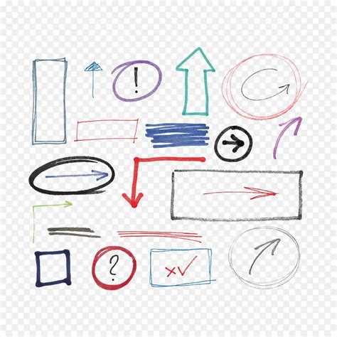 矢量手绘箭头和线条png图片素材下载 图片编号qdxkalpm 免抠素材网