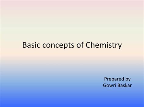 Basic Concepts Of Chemistry PPTX