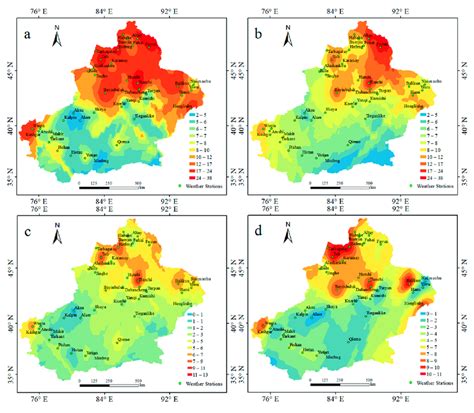 Spatial Distribution Of Spring Frost Occurrence Frequency In Xinjiang