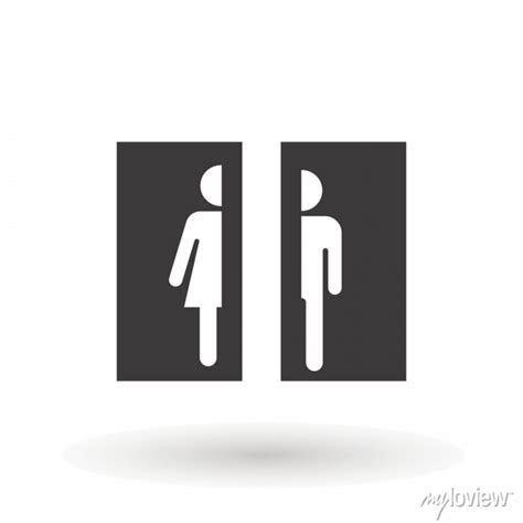 Toilet Icon Or Logo Wc Symbols Toilet Sign Bathroom Male And Wall Mural Murals Concept Shape