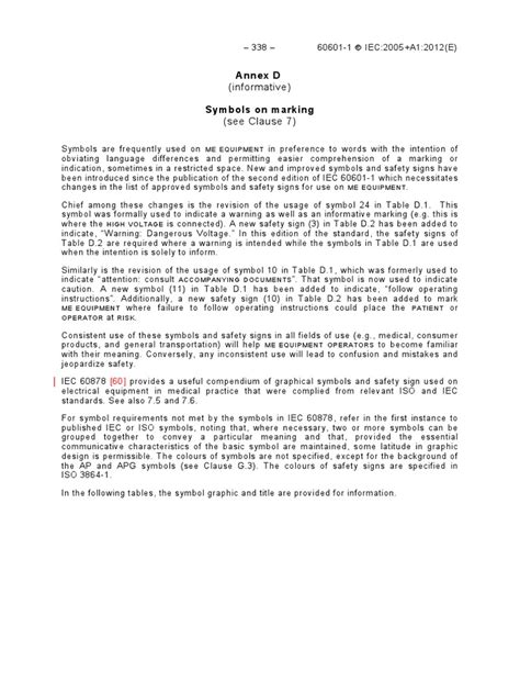 Iec 60601 1 Recorte Anexo D Pdf International Electrotechnical