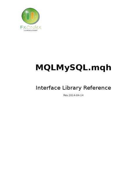 Mqlmysql Technical Reference Mql4 Pdf Application Programming Interface Library Computing