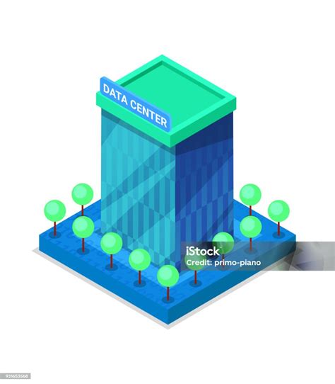 현대 데이터 센터 건물 아이소메트릭 3d 아이콘 3차원 형태에 대한 스톡 벡터 아트 및 기타 이미지 3차원 형태 건물 외관