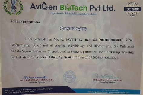 Pavithra Anandaraj On Linkedin Internship Biotechnology Industrialenzymes Research