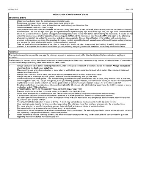Medication Administration Steps Beginning Steps • Wash Your Hands And