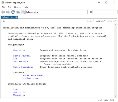 Stata Finding Resources From Within Stata