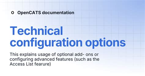 Technical Configuration Options Opencats Documentation