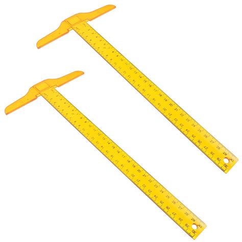 2pcs T Square Ruler Plastic Drafting T Square Versatile Measurement Square Ruler For Handcrafts
