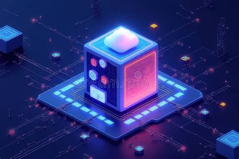 Dapp Hosting Tech Illustrated Via Focused Imagery Stock Illustration Illustration Of Abstract