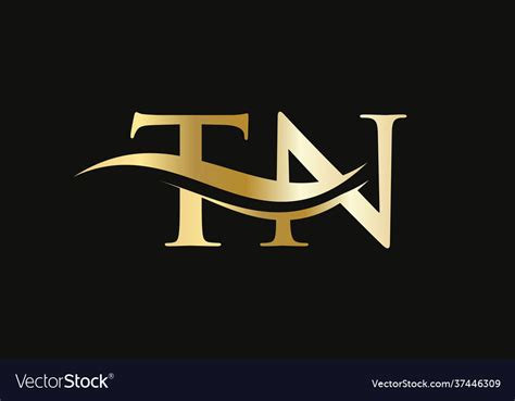 Tn Letter Logo Design Premium Royalty Free Vector Image
