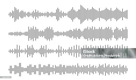 음파 선 오디오 음파 디자인 사운드 스펙트럼 이퀄라이저 템플릿 음악 진동 요소 일러스트 Eps 10 개체 그룹에 대한 스톡 벡터 아트 및 기타 이미지 Istock
