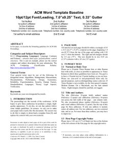 ACM Word Template For SIG Site St Author Nd Author Rd Author
