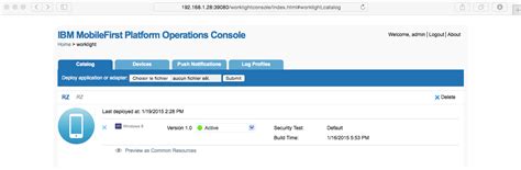 Unable To Use For Mobilefirst Console 63 Stack Overflow