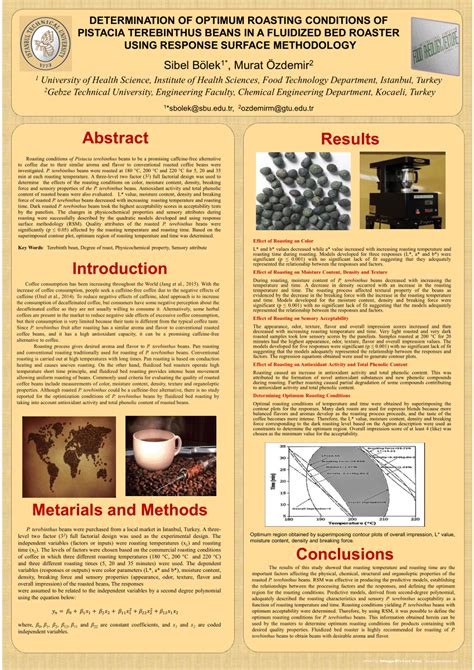 Pdf Determinatıon Of Optimum Roasting Conditions Of Pistacia Terebinthus Beans In A Fluıdızed