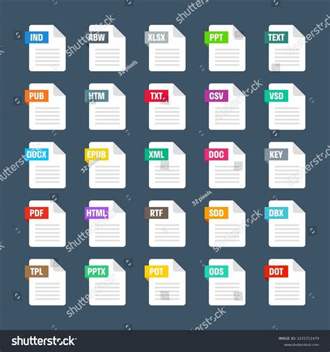 Common System File Formats Document Types Stock Vector Royalty Free