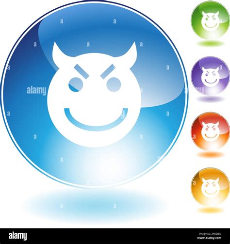 Evil Grin Emoticon Isolated On A White Background Stock Vector Image And Art Alamy