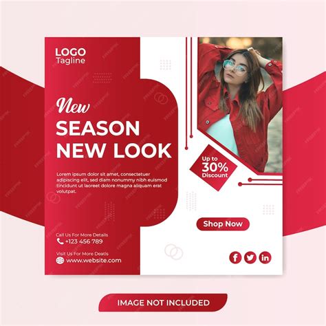 Premium Vector New Season New Look Fashion Social Media Poster Template